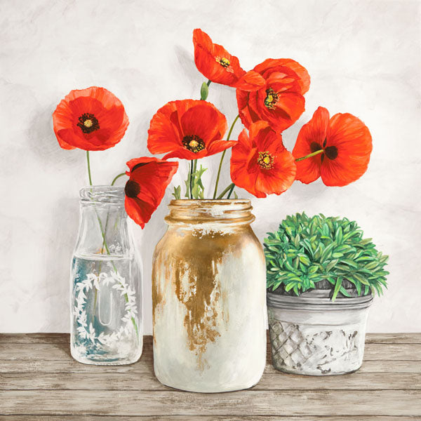 Floral composition with Mason Jars II - Jenny Thomlinson | Guarda ora ...
